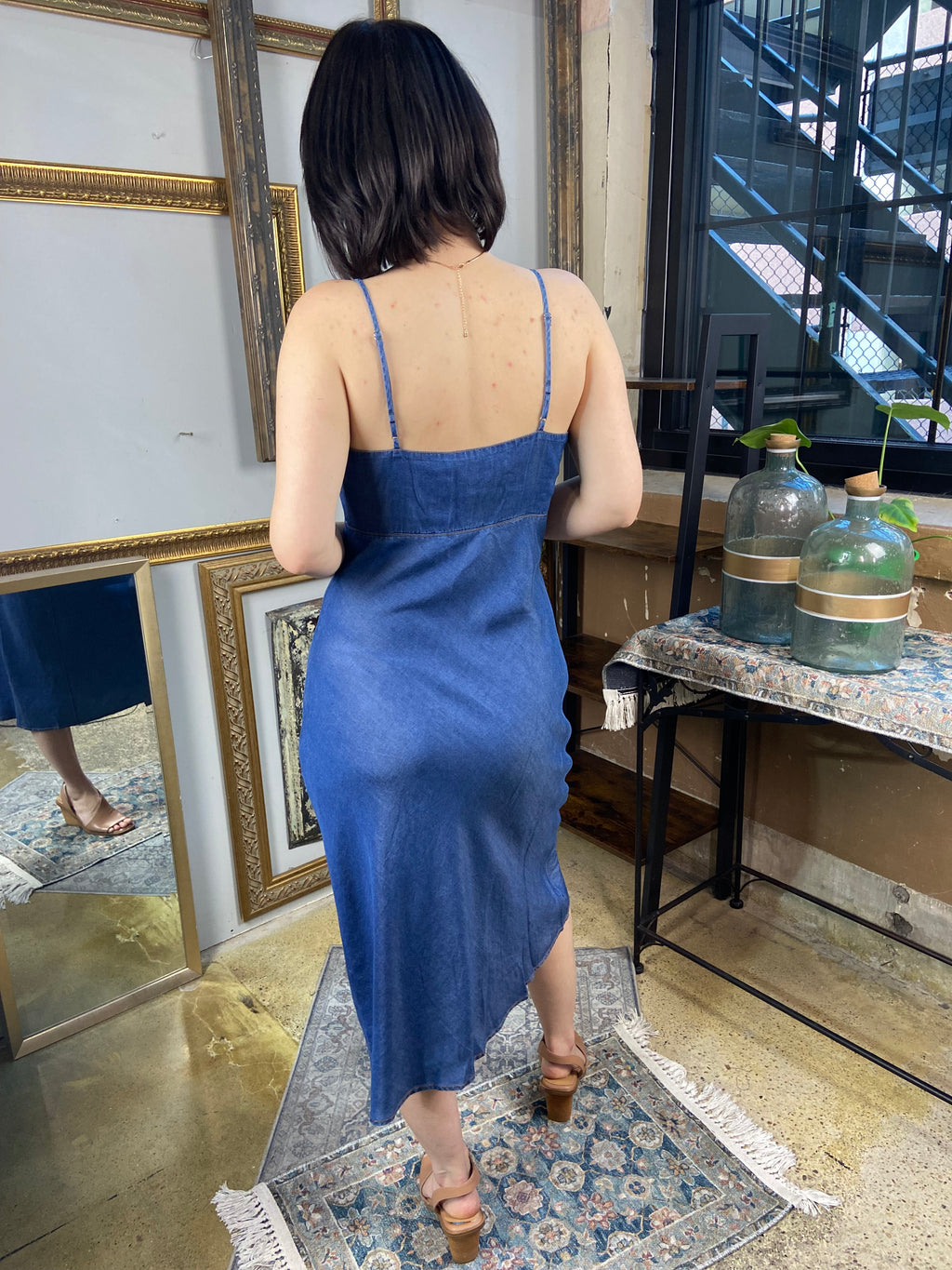 Scarlett Dark Blue Denim Midi Dress – MK Threads Boutique