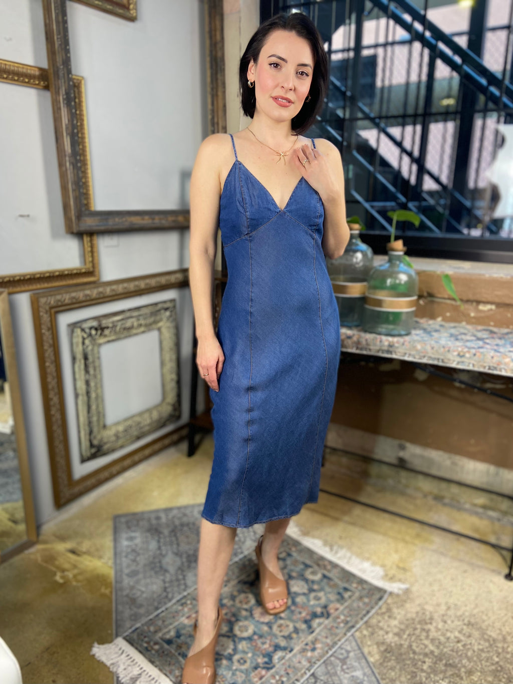 Scarlett Dark Blue Denim Midi Dress – MK Threads Boutique