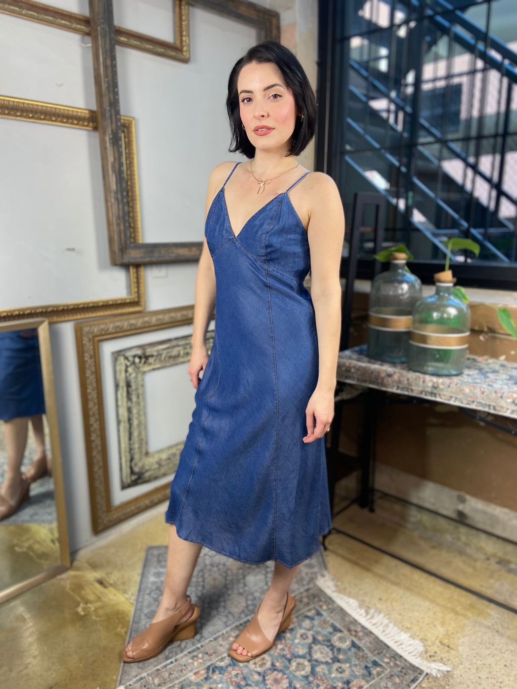 Scarlett Dark Blue Denim Midi Dress – MK Threads Boutique
