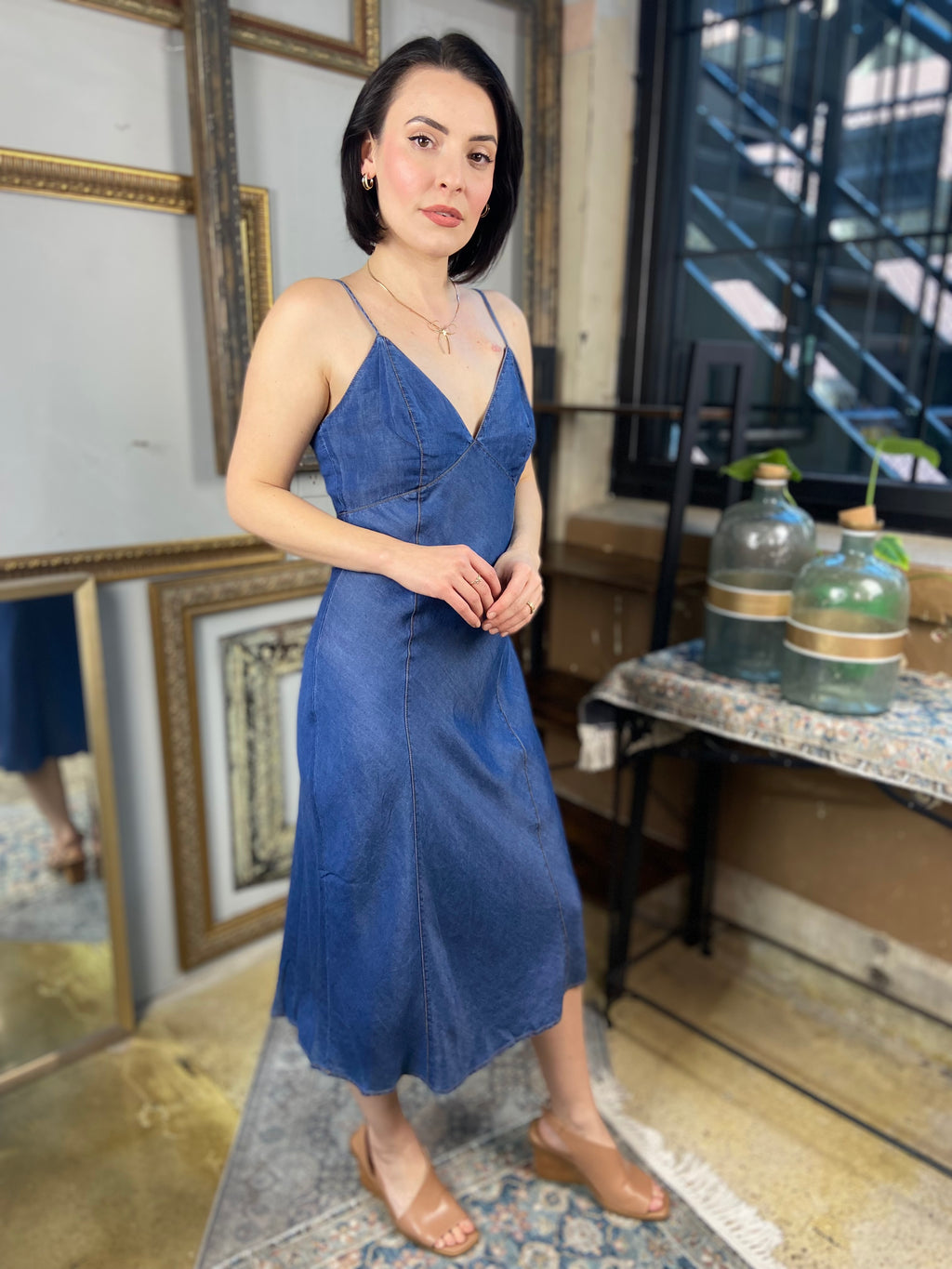 Scarlett Dark Blue Denim Midi Dress – MK Threads Boutique